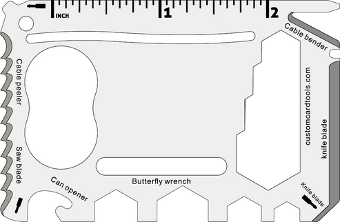 Custom Branded Business Card Multi Tool (Model 2) - Custom Card Tools